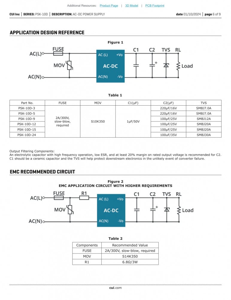 PSK-10D series datasheet page 6