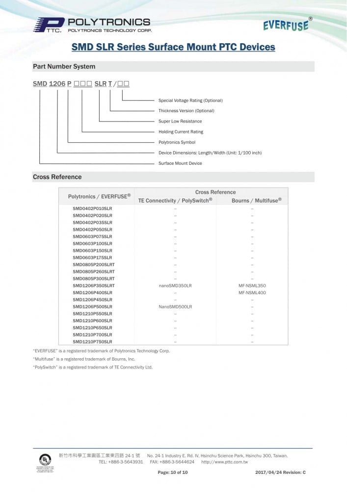 PTTC SMD SLR datasheet page 10