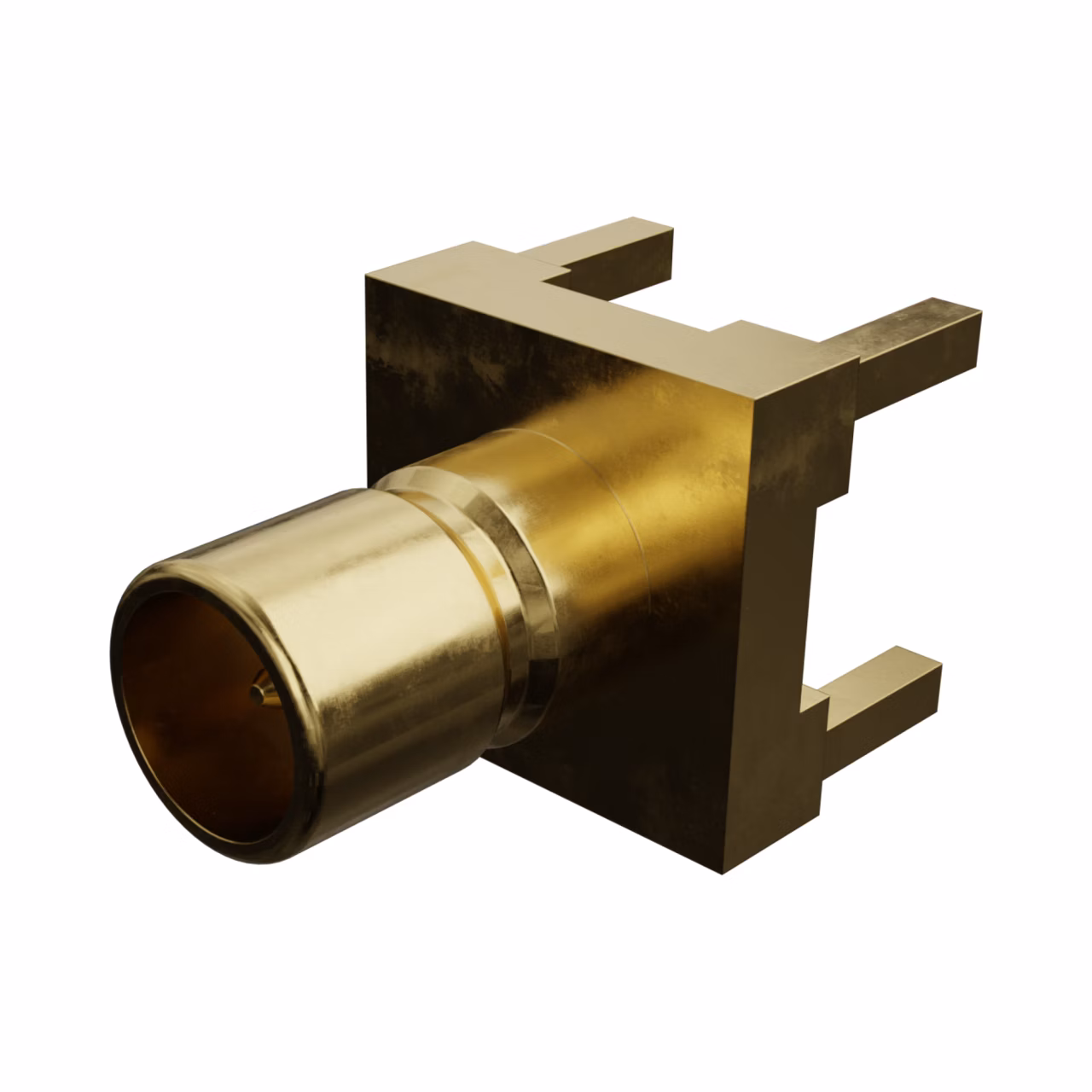 SMB Jack, Straight, PCB Receptacle, Through Hole, Brass Body, Gold (Au) Plated, Tray, 75 Ohms for sale