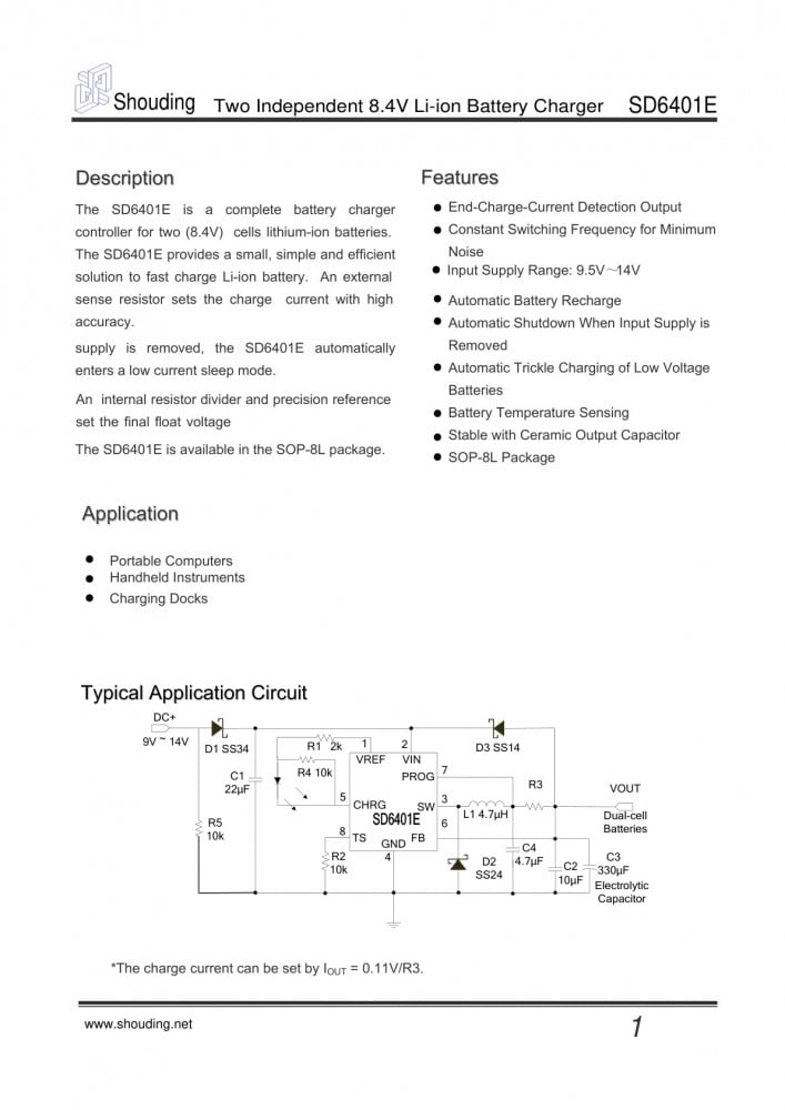 SD6401E datasheet page 1