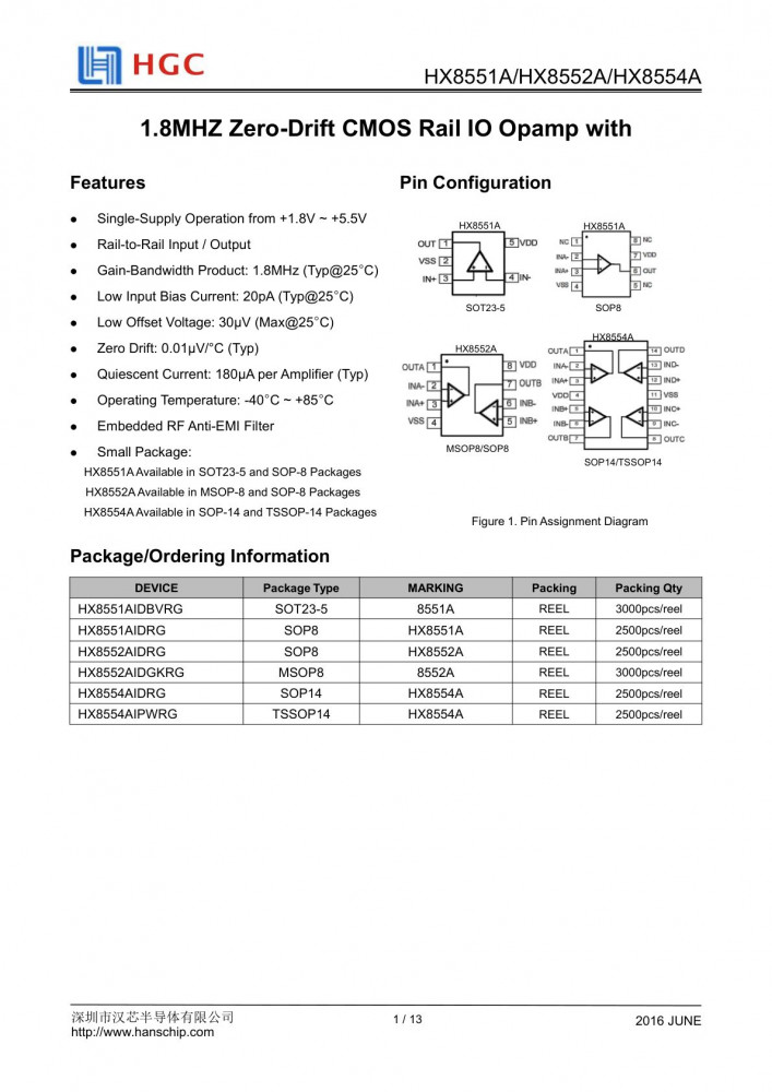 HX8552AIDRG datasheet page 1
