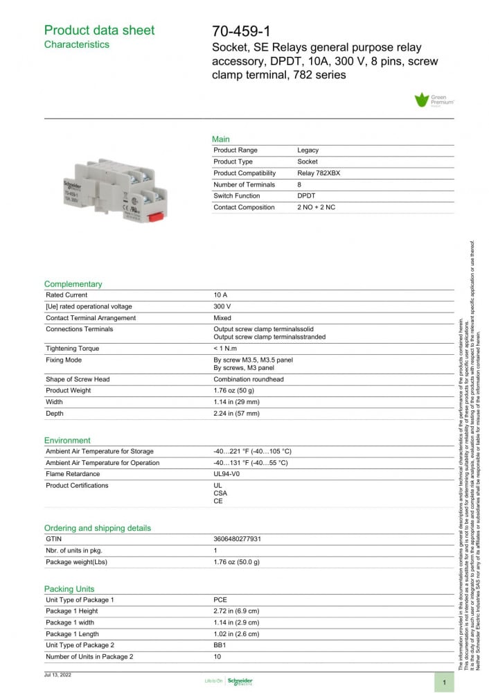 Schneider 704591 technical document page 1