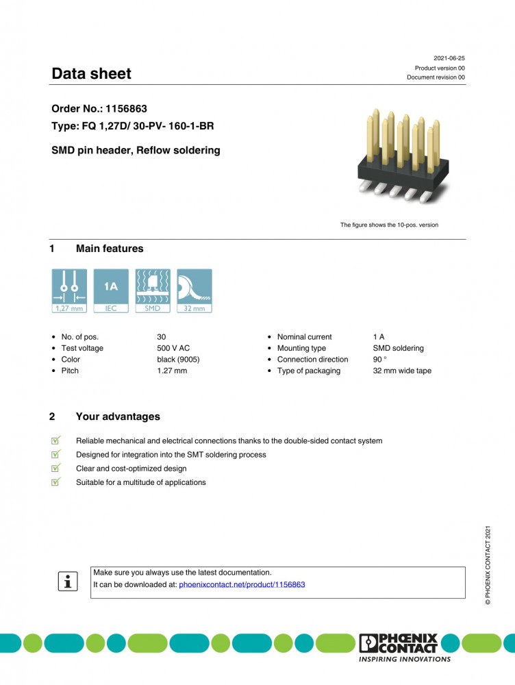 Phoenix Contact 1156863 datasheet page 1