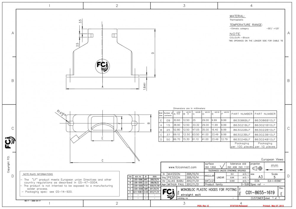 863086BLF technical drawing page