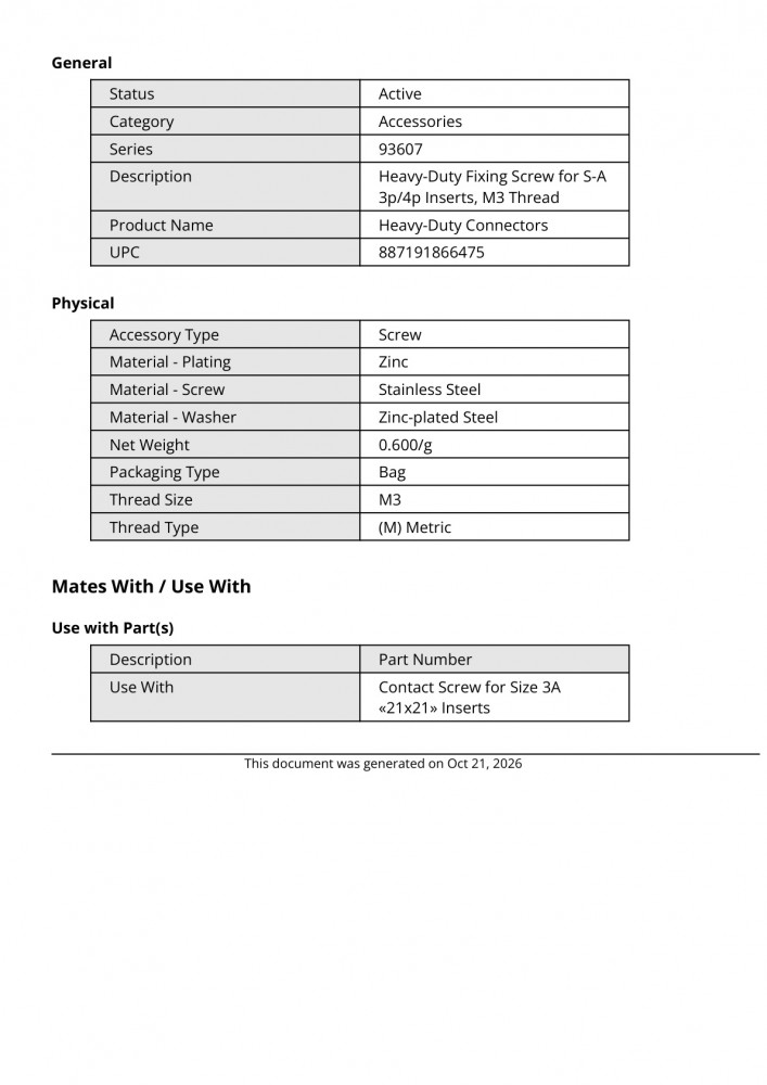Product document page 2 for MOLEX 936070053