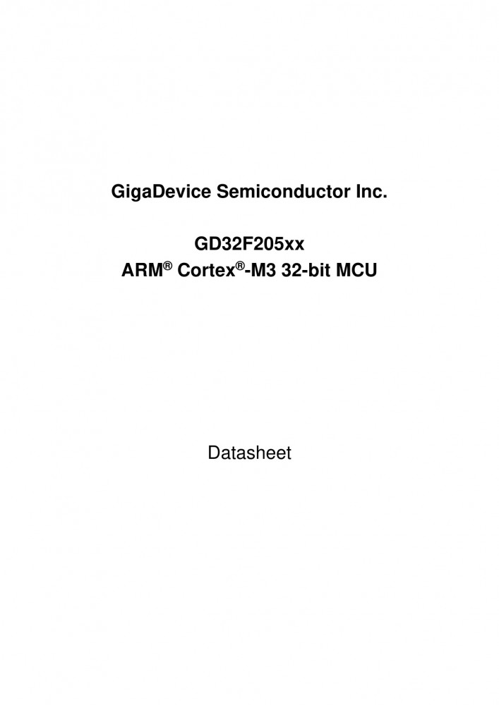 GD32F205xx datasheet page 1