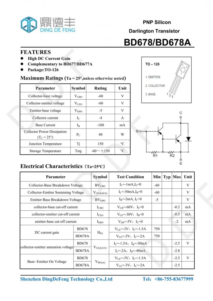 DDF BD678 datasheet preview