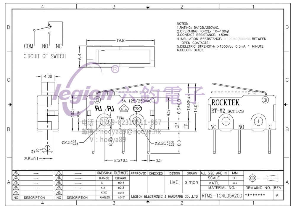 RTM2-1C4L05A200 product document page
