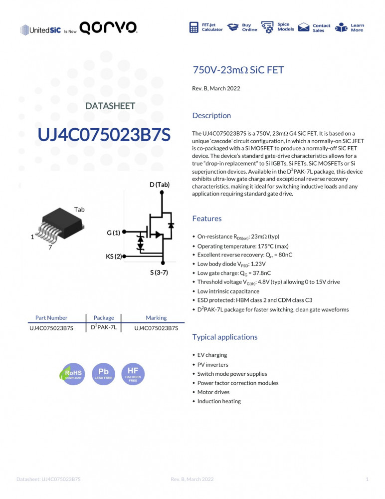 UJ4C075023B7S datasheet page 1