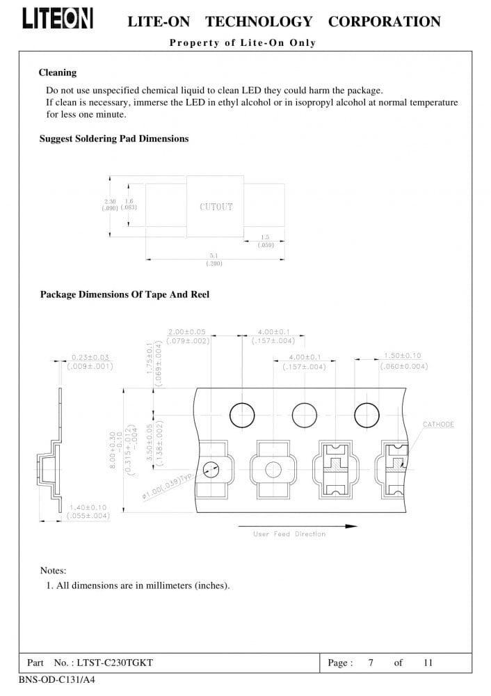 LTST-C230TGKT datasheet page 7