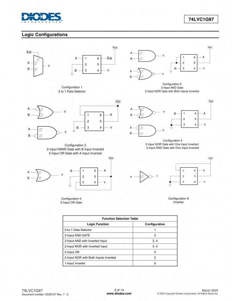 74LVC1G97FW4-7 datasheet page 3