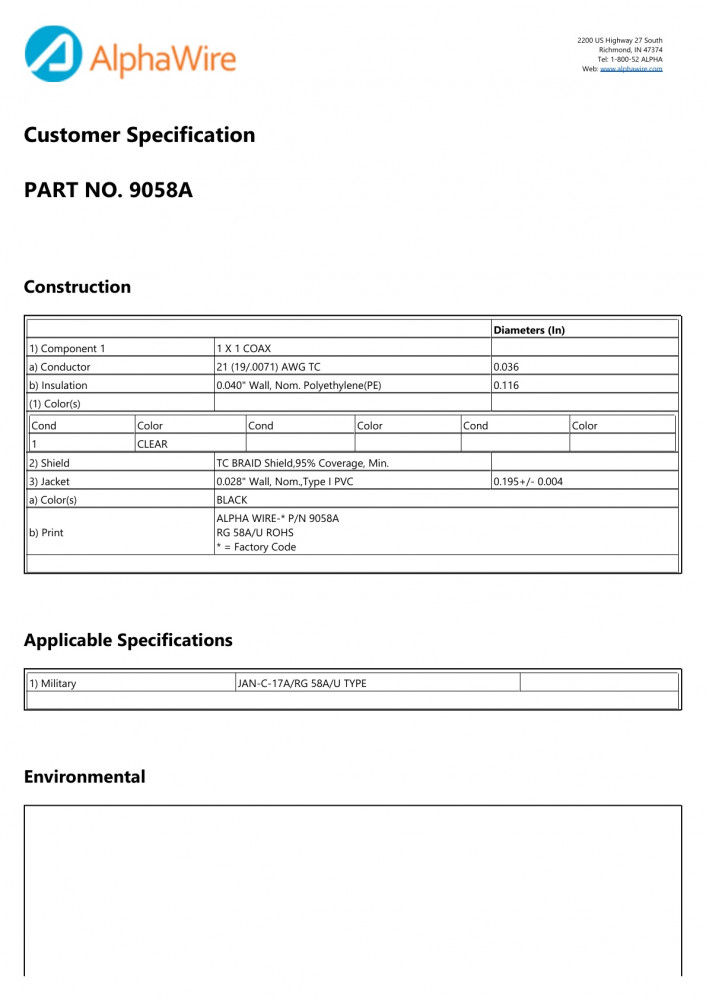 9058A technical document page 1