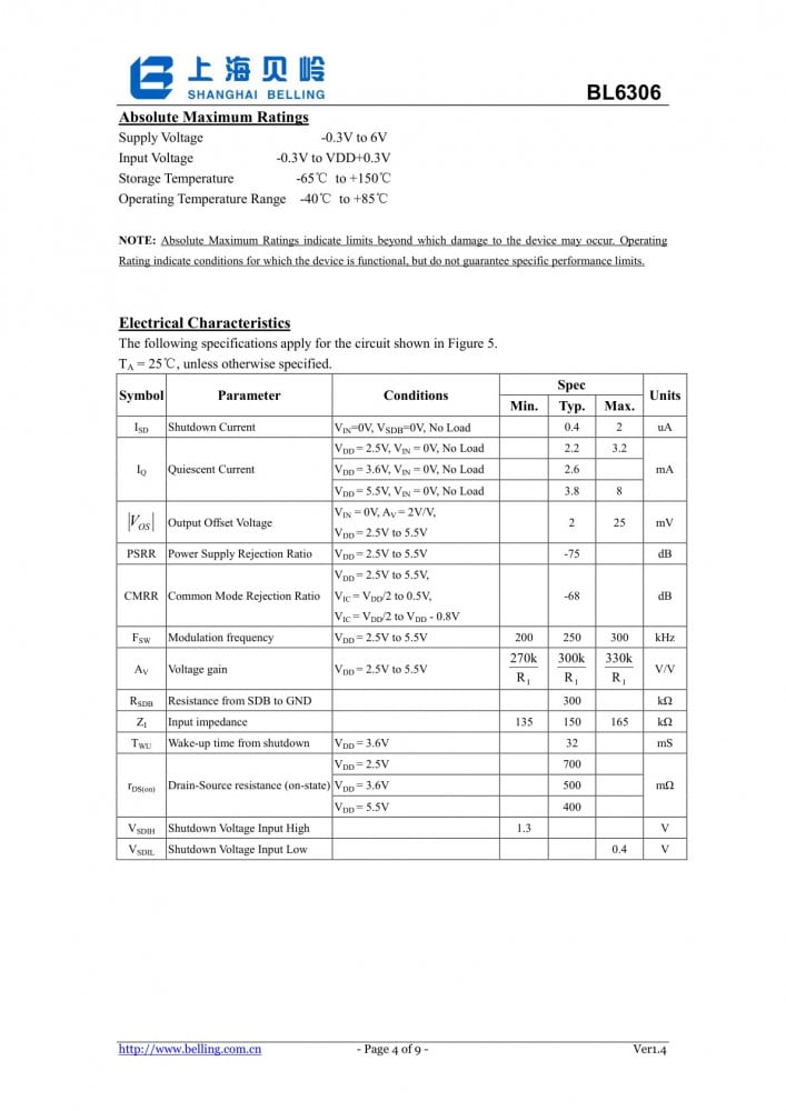 BL6306SO datasheet page 4