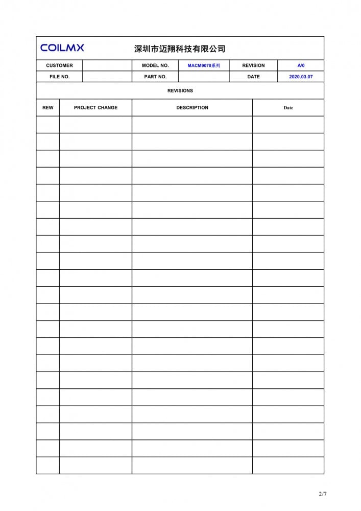 MACM9070 specification page 2