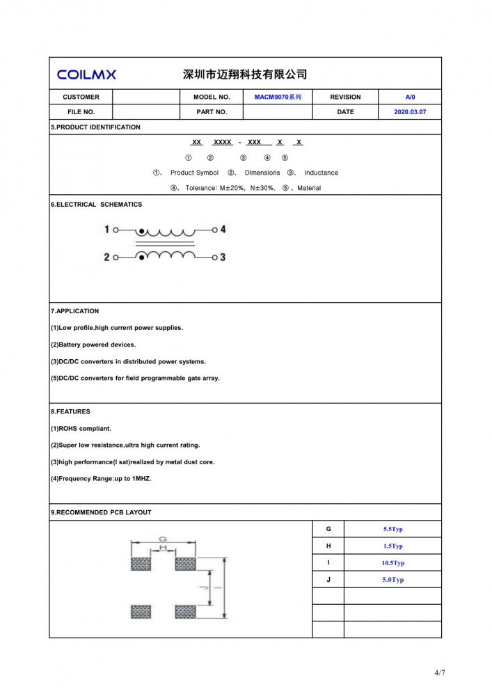 MACM9070 specification page 4