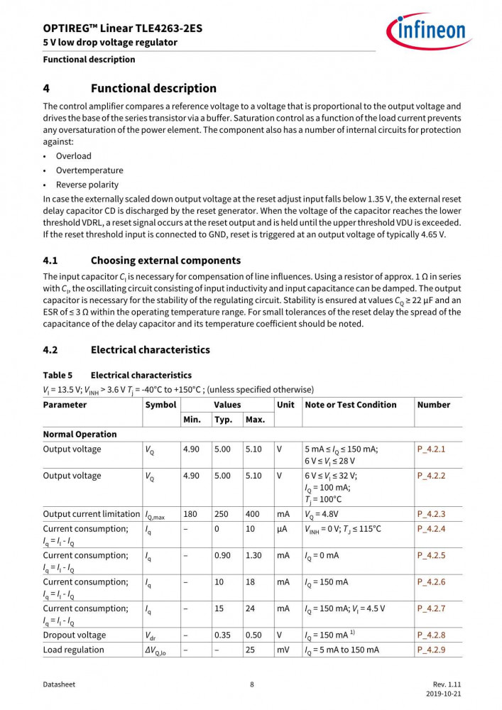 TLE4263-2ES datasheet page 8