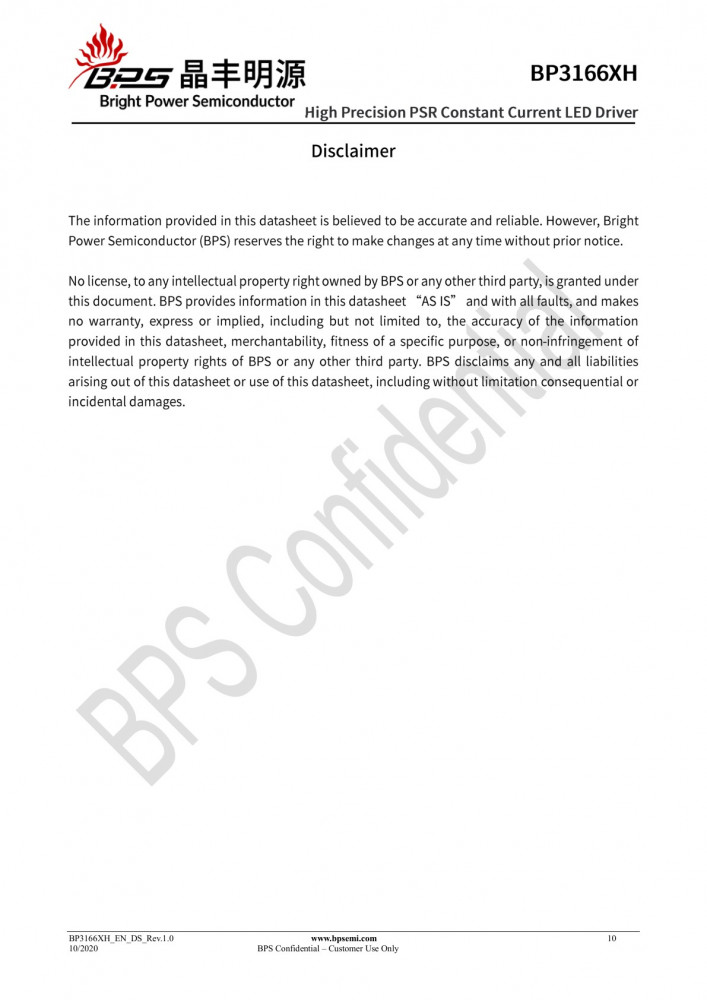 BP3166XH technical document page 3