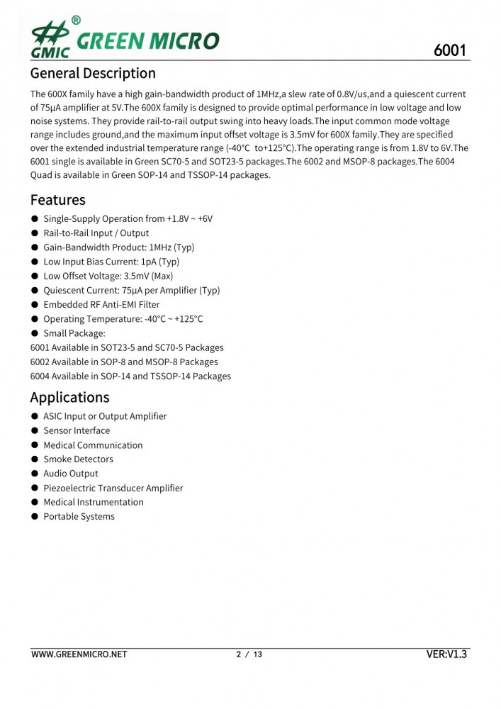 GM6001DR datasheet page 2