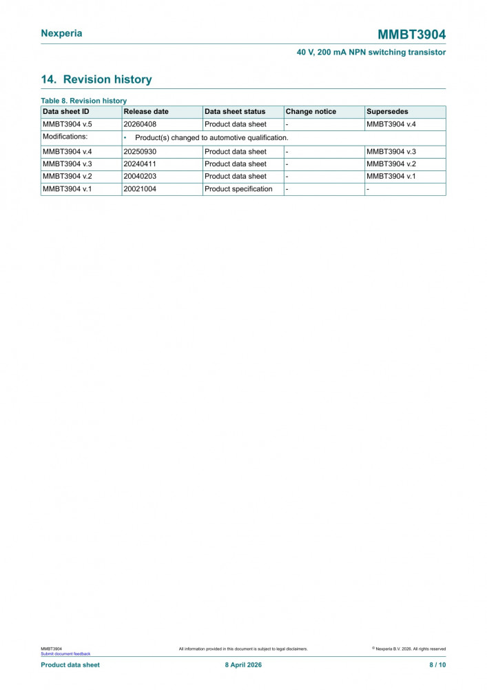 MMBT3904 datasheet page 8