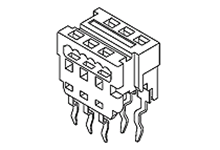 1.27mm Pitch Picoflex PF-50 IDT Receptacle, Low Profile, Board-in, 4 Circuits
