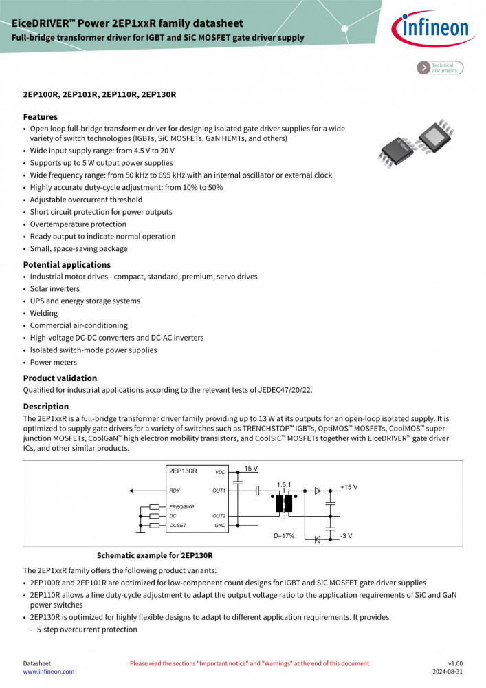 2EP130R technical document page 1
