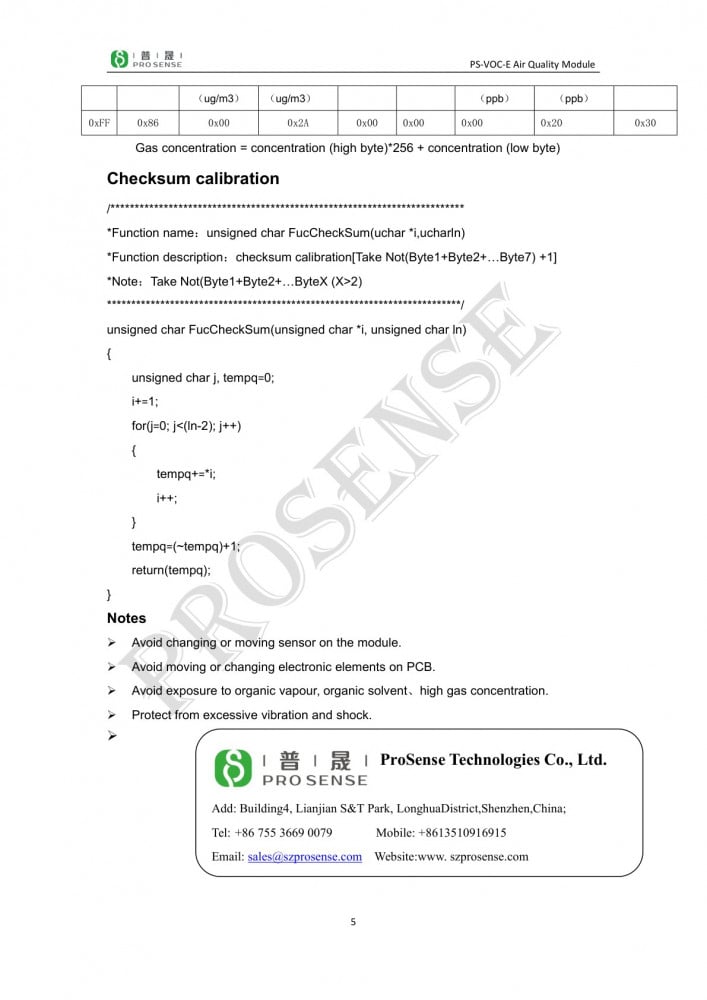 PS-VOC-E technical document page 5
