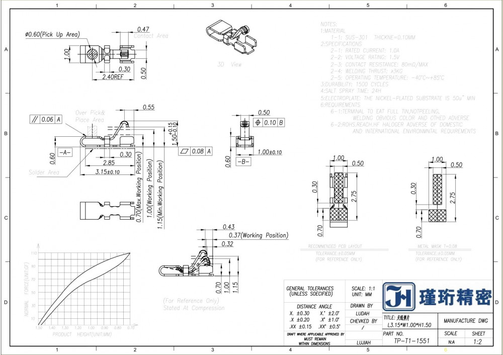 TP-T1-1551 technical document page 1