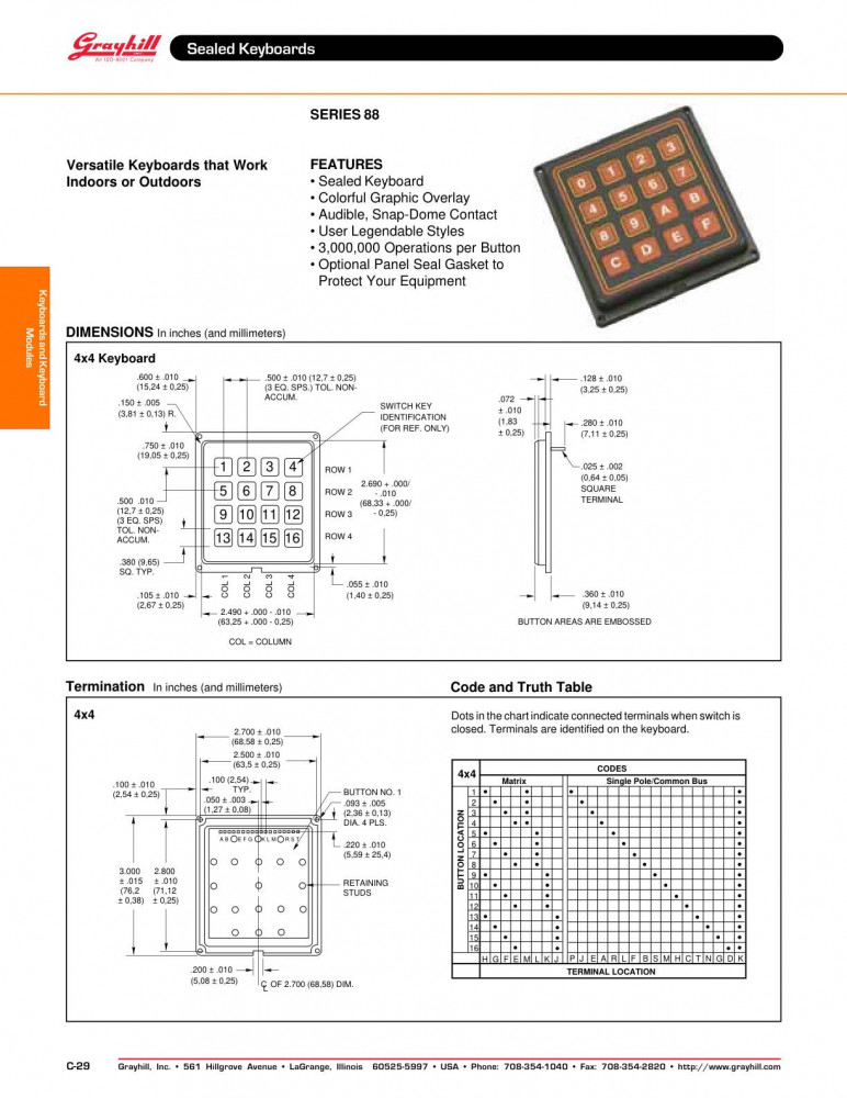 Grayhill Series 88 technical document page 2