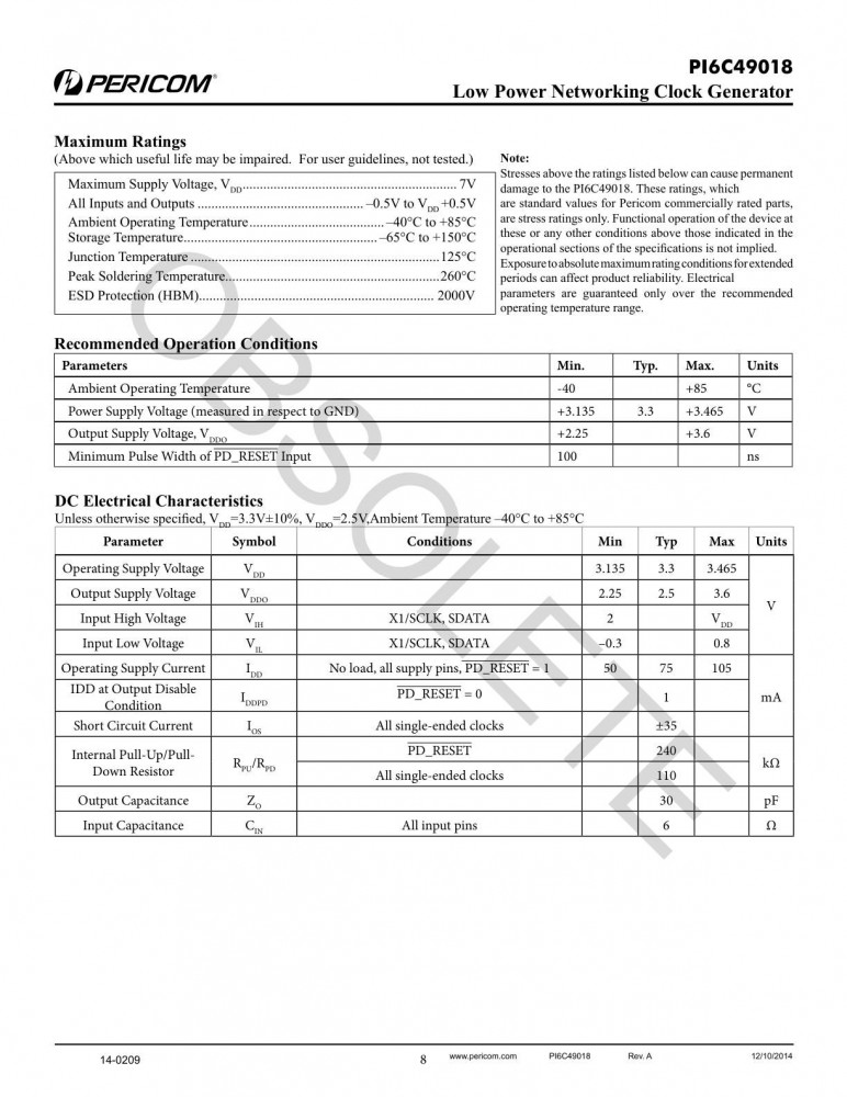 PI6C49018 document page 8