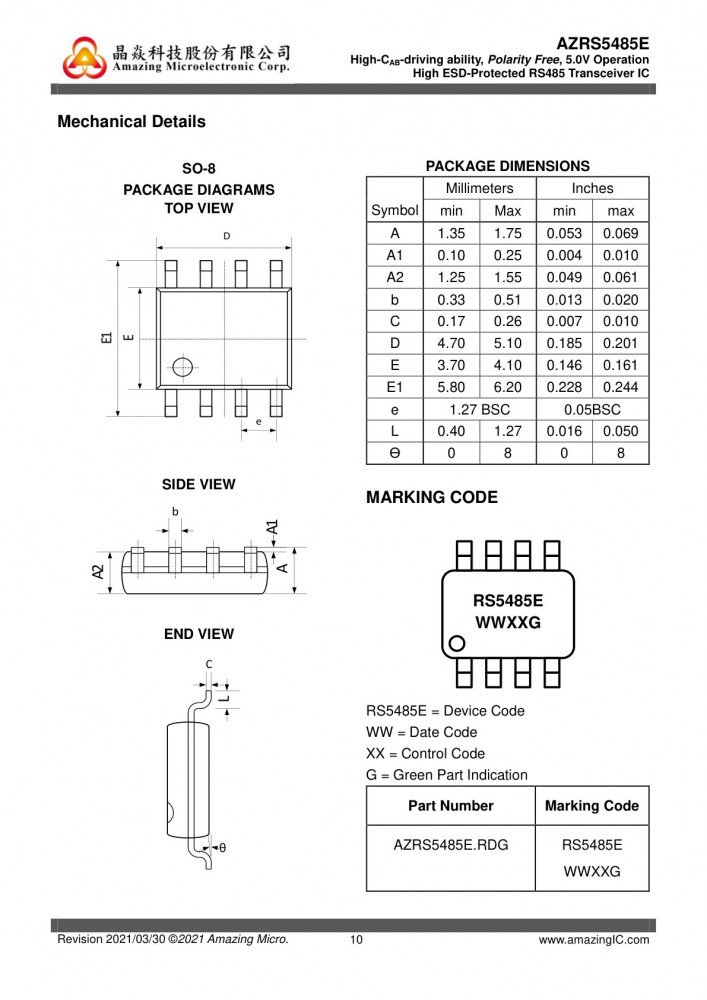 AZRS5485E technical document page 10