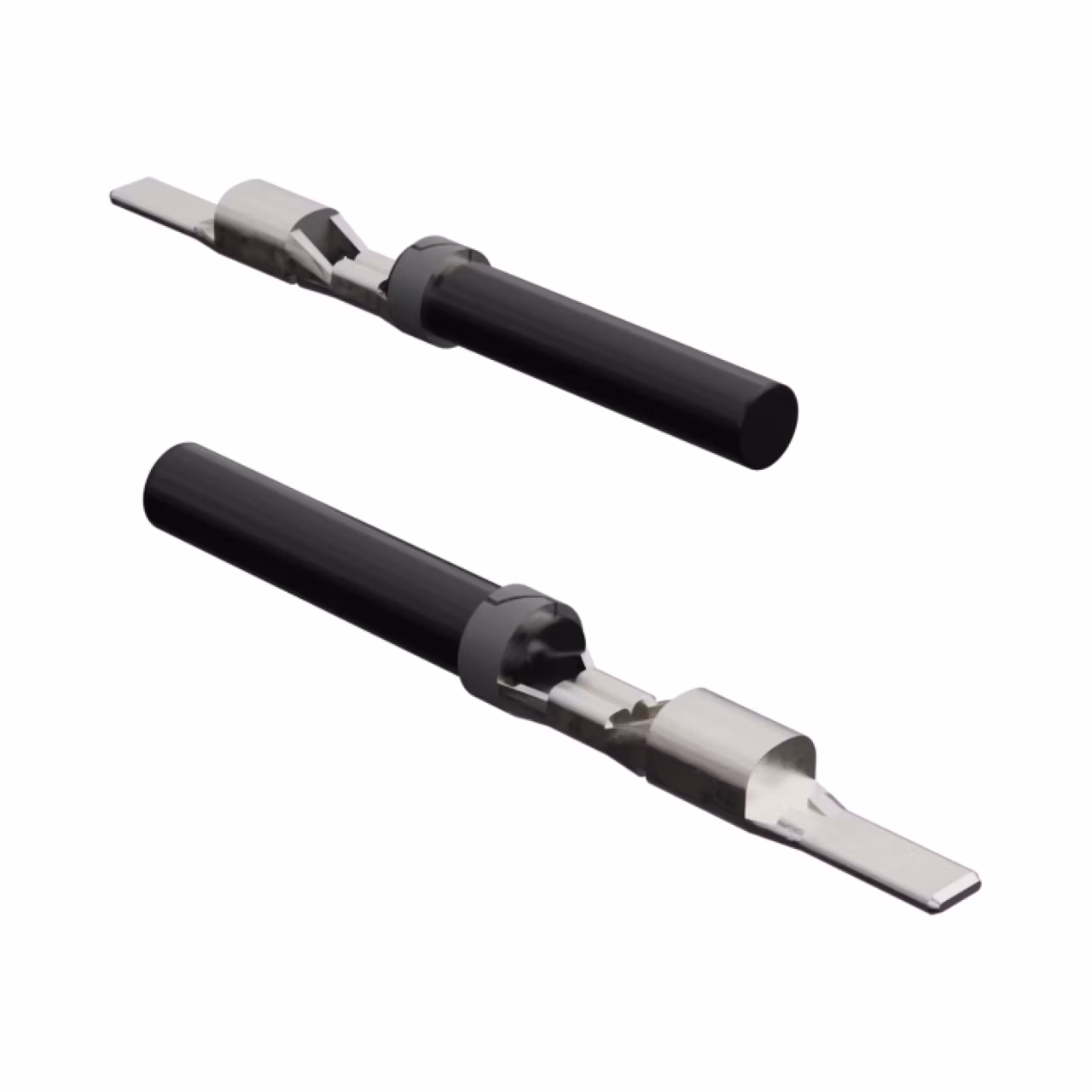 Pre-Crimped Lead Mizu-P25 Male-to-Mizu-P25 Male, Tin (Sn) Plating, 450.00mm Length, 20 AWG, Black for sale