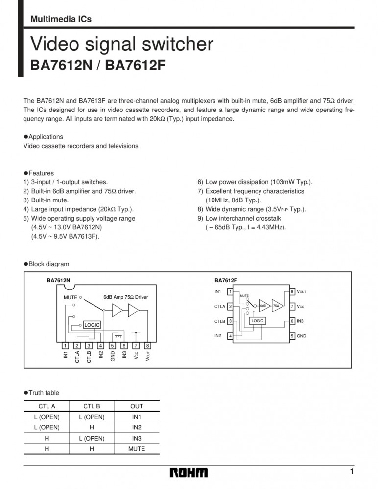 BA7612F-E2 technical document page 1
