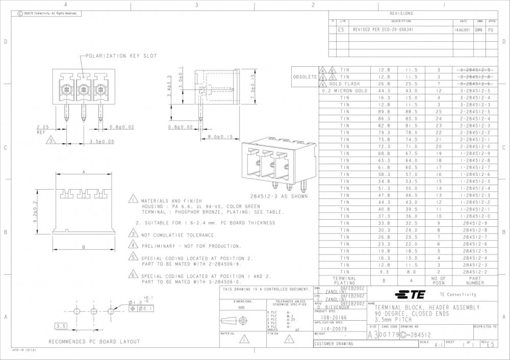 TE Connectivity 284512-7 related technical document page