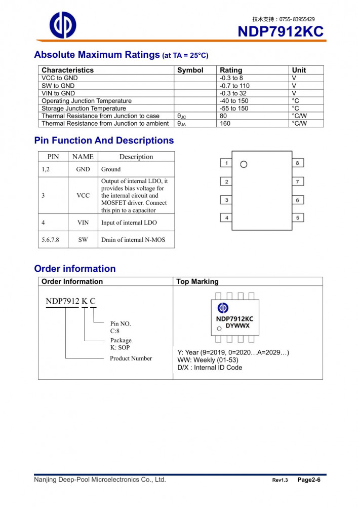 NDP7912KC datasheet page 2