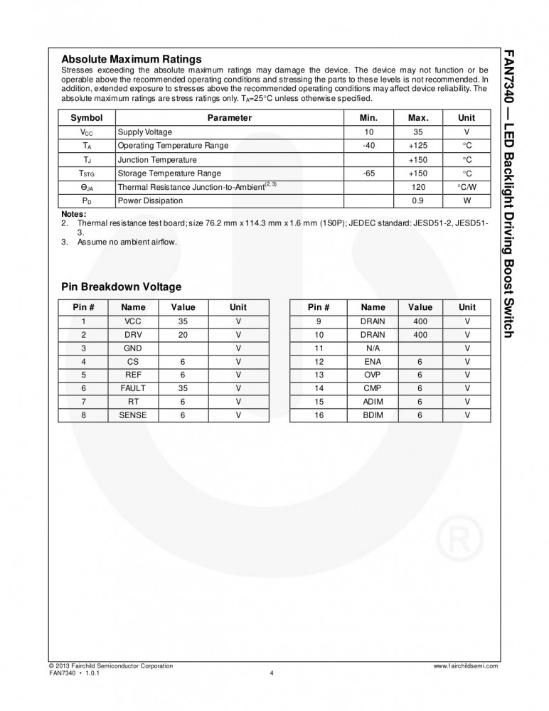 FAN7340 datasheet page 5