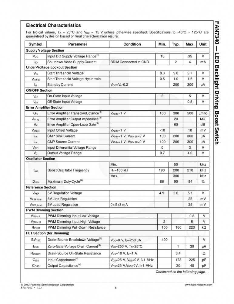 FAN7340 datasheet page 6