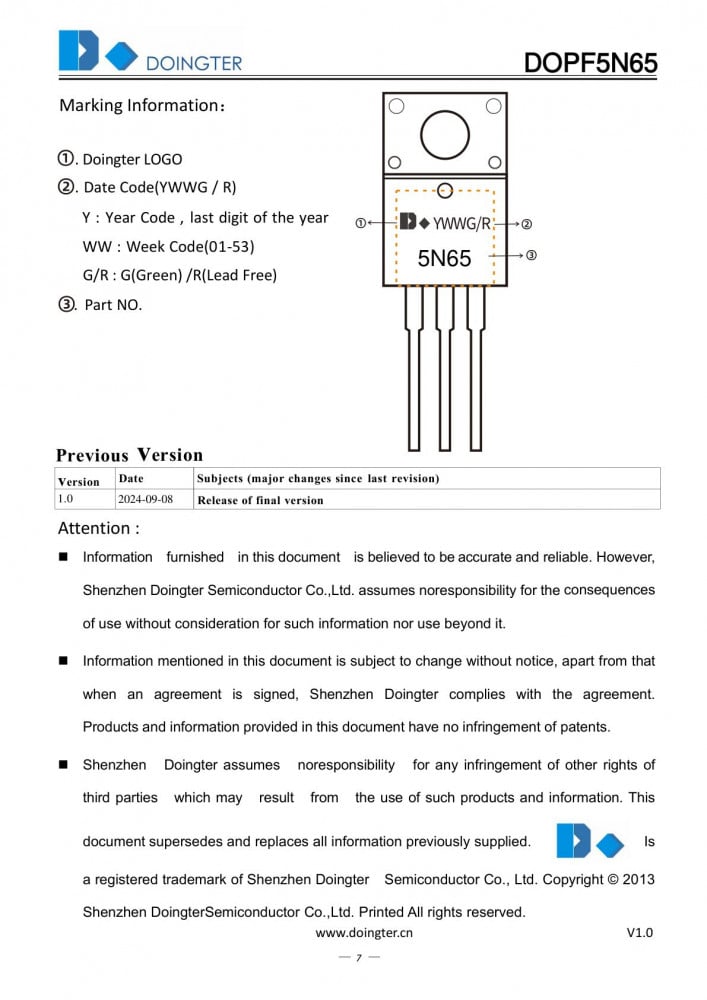 DOPF5N65 datasheet page 7
