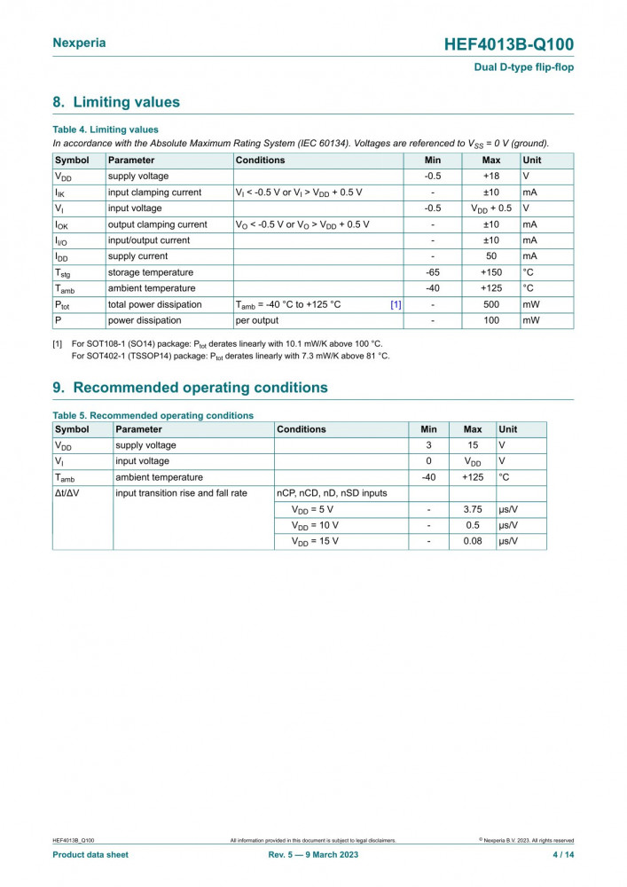 HEF4013BT-Q100 datasheet page 4