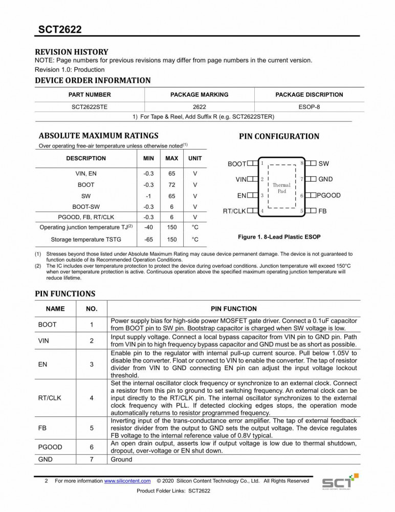 SCT2622STER datasheet page 2