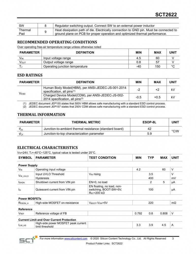 SCT2622STER datasheet page 3