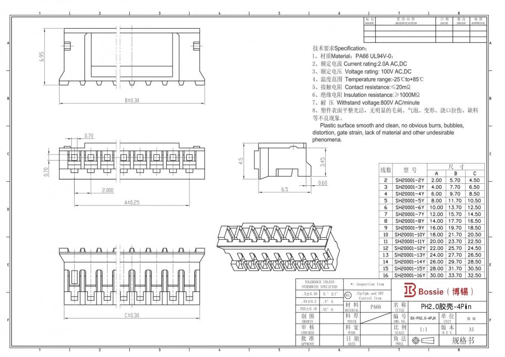BX-PH2.0-4PJK technical drawing preview