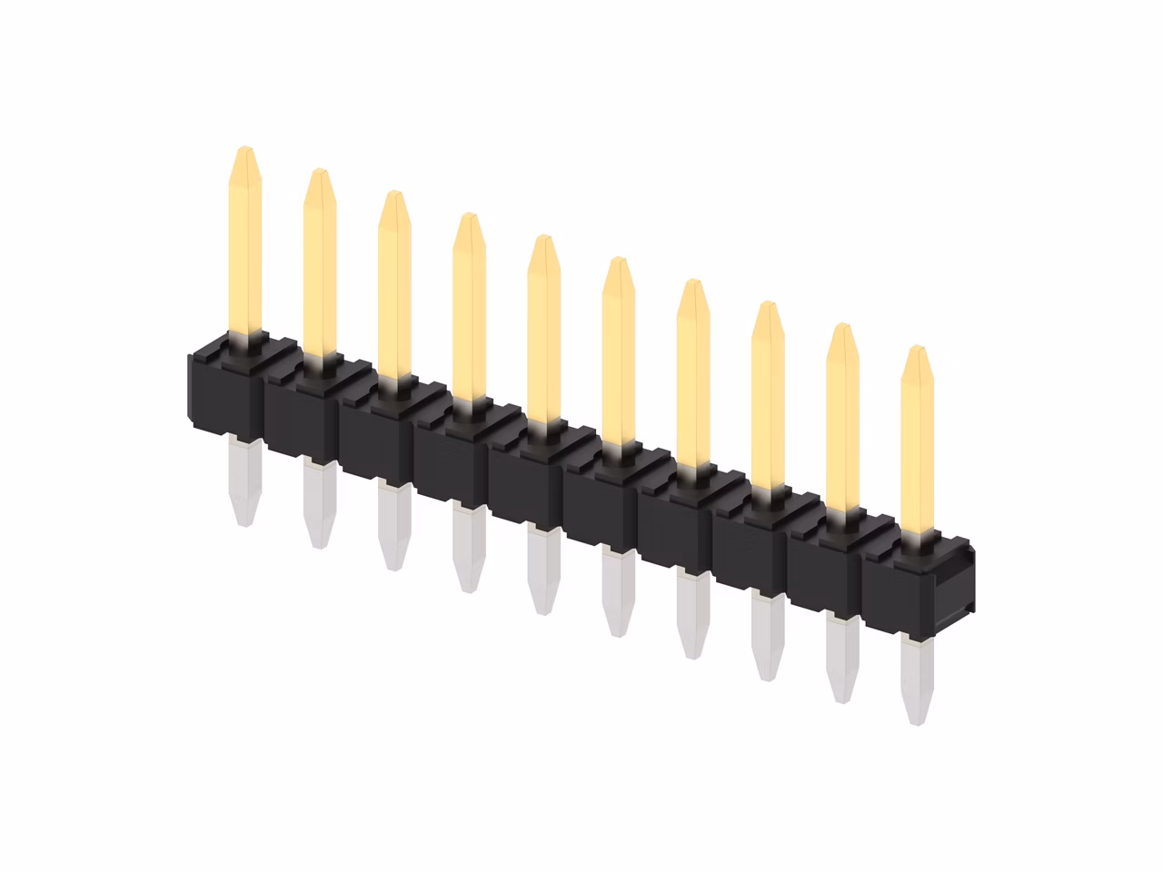 KK 254 Breakaway Header, Vertical, 10 Circuits, 0.38µm Gold (Au) Plating, Mating Pin Length 6.09mm, Bag for sale