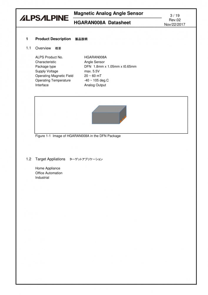 HGARAN008A datasheet page 3