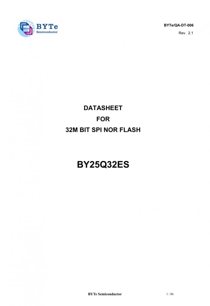 BY25Q32ES datasheet page 1