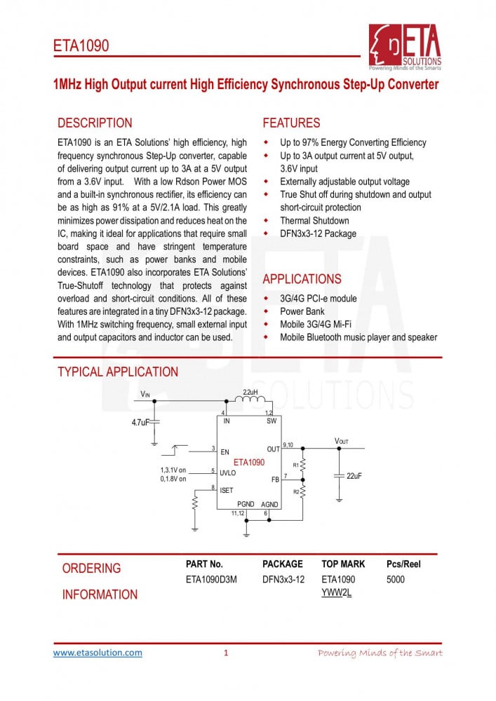 ETA1090D3M datasheet page 1