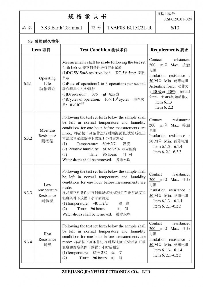TVAF03-E015C2L-R specification page 7
