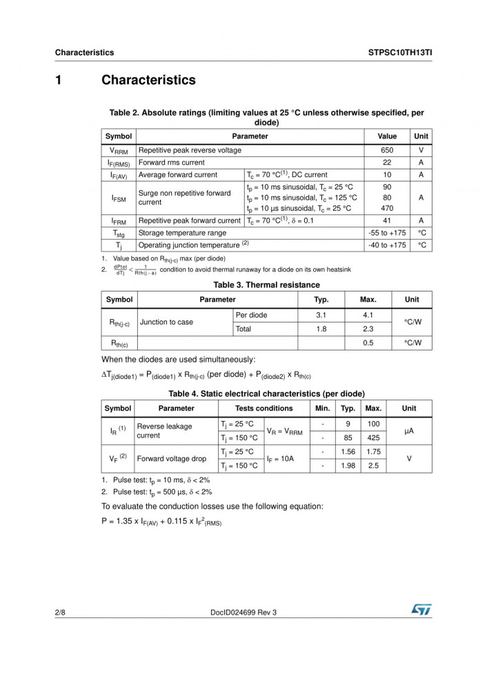 STPSC10TH13TI datasheet page 2