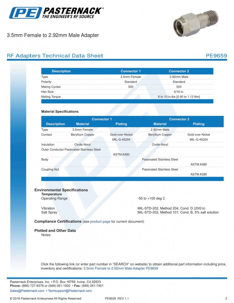 PE9659 technical document page 2