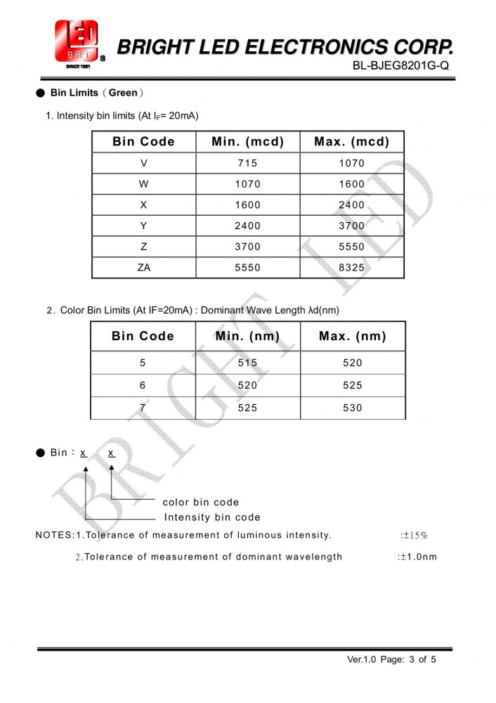 BL-BJEG8201G-Q datasheet page 3