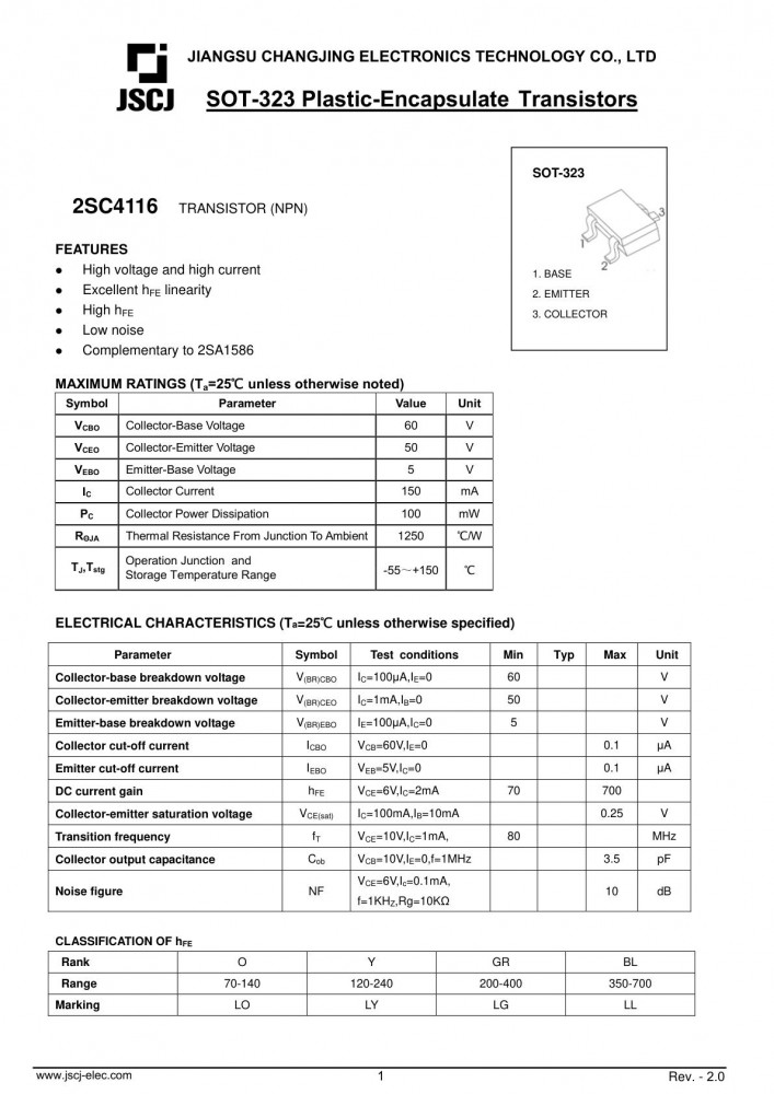 2SC4116 datasheet page 1